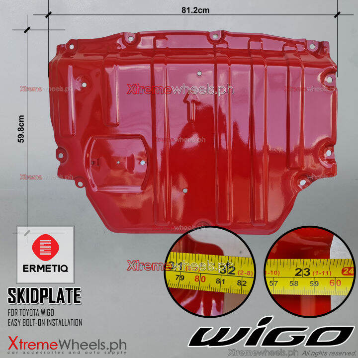 Toyota Wigo 2012-2020 Red Hard Steel Skid Plate / Under Engine ...