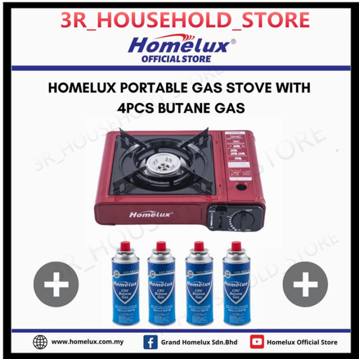 HOMELUX Mini Stove Gas Burner Portable With Carrying Case For Outdoor ...