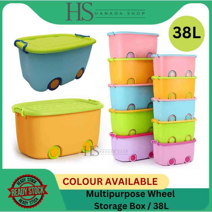 Toy Storage Box With Wheel Living Room Storage Toy Organization ...