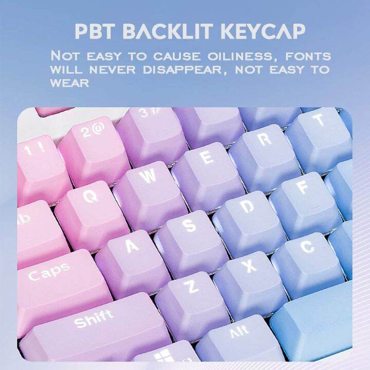 104 Keys Sunset Gradient Backlit Keycaps Thick PBT OEM Profile for ...