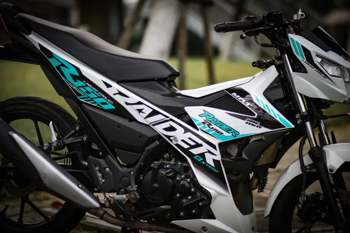 Tem Rời Dán Xe Satria Fi - Raider Fi Mẫu Zin 2021 Chữ Raider R150 Xanh ...