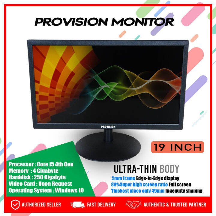 Basic PC PROVISION PRO19H 19 Inch LED Monitor PC Monitor Computer ...