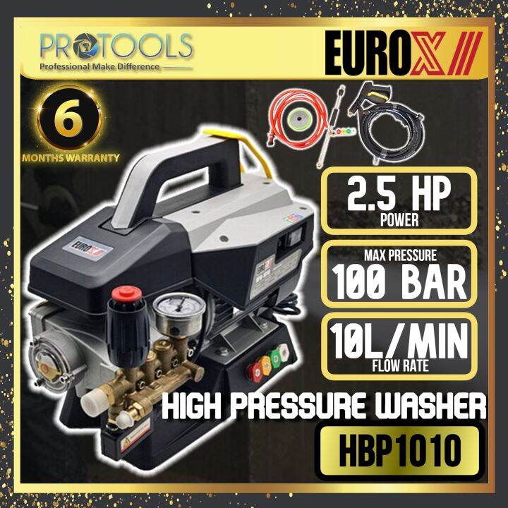 EUROX HBP1010 ELECTRIC HIGH PRESSURE WASHER 2.5HP 100BAR | HEAVY DUTY | INDUSTRIAL MOTOR | CUCI ...