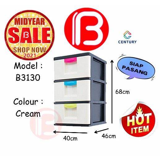 B3130 3 Tier Plastic Drawer / Plastic Cabinet / Storage Cabinet ...