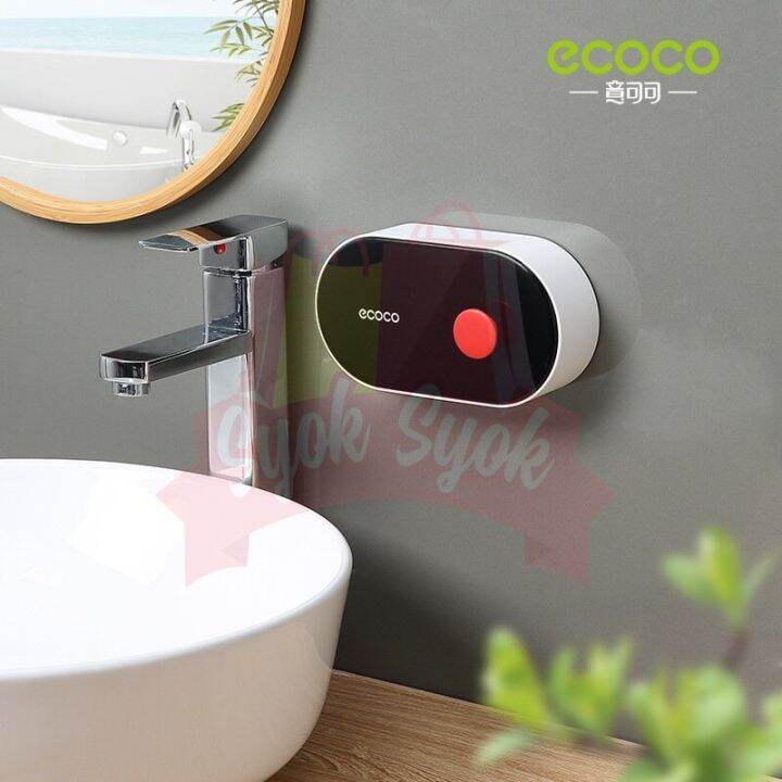Syoksyok Ecoco ฝาพับจานรองสบู่ห้องน้ำติดผนังพร้อมฝาช่องใส่คู่ที่แขวนสิ่งของสบู่เหลวล้างจาน ...