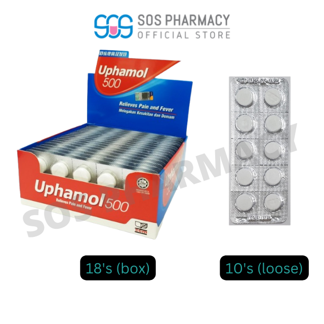 Uphamol 500mg tablet 10'S/1 box (18strips x 10's) | Lazada