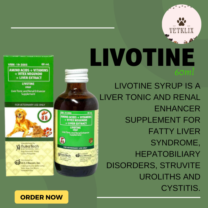 [VETKLIX] Livotine Syrup 60ml Liver Tonic and Renal Enhancer Supplement ...