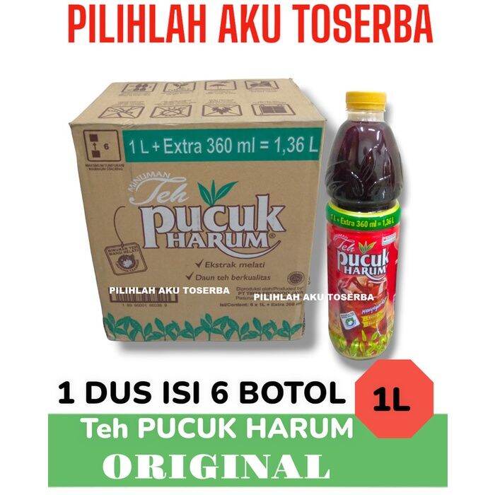 Teh PUCUK Harum Original 1 LITER - ( HARGA 1 DUS ISI 6 ) | Lazada Indonesia