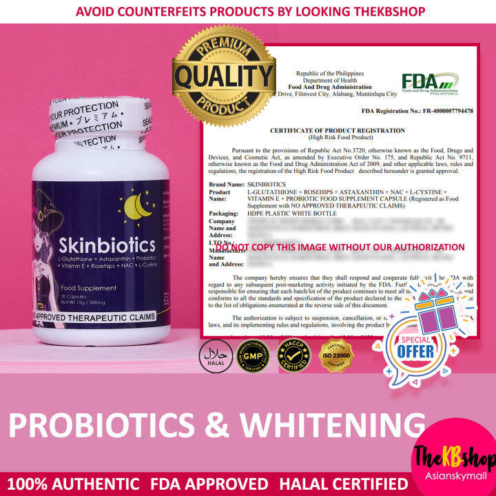 SKINBIOTICS Whitening + Probiotics 500mg 30 Capsules | Lazada PH