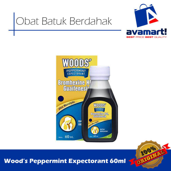 Woods Peppermint Expectorant 60 ml / Woods Obat Batuk Berdahak | Lazada ...