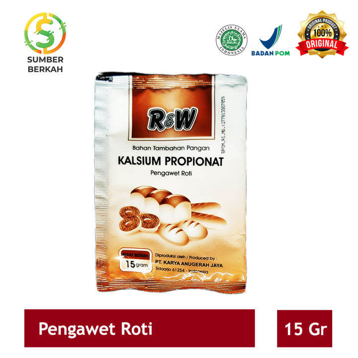 Kalsium Propionat Pengawet Roti Kue Kering Rajawali R&W RW 15 g ...