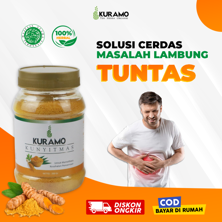Obat Gerd Asam Lambung Teh Jamu Bubuk Asli Herbal Kuramo Kunyit Mas ...