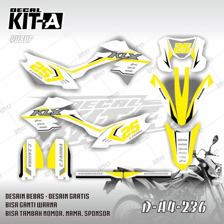 Decal New Dtracker MOTIF STREETRACE PUTIH KUNING Dekal Stiker Motor Sticker Striping New ...