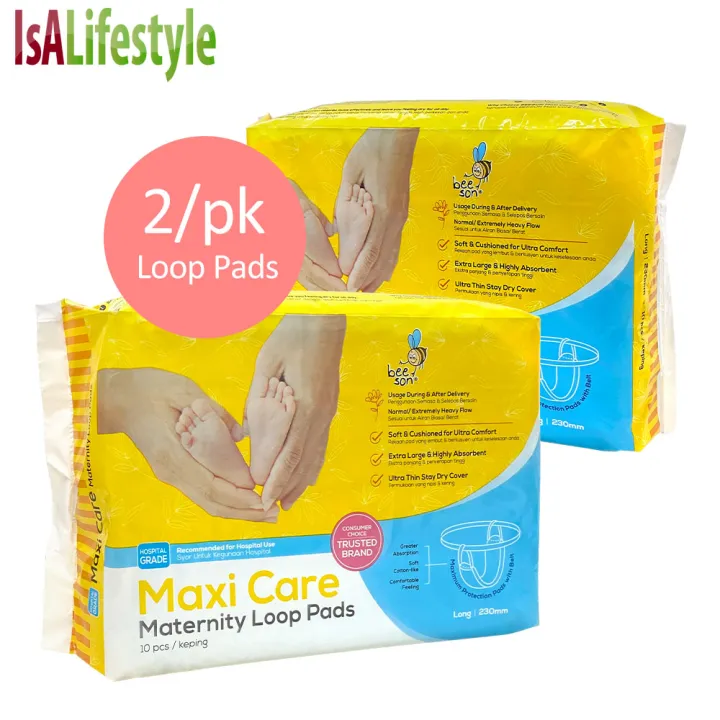 IsALifestyle 2 x Beeson Maxi Care Maternity Loop Pad Extra Long 230mm ...