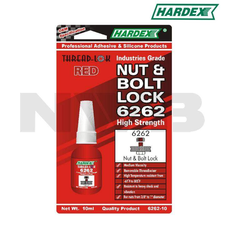 Hardex Threadlock Nut and Bolt Lock Adhesive 10ml (Red – High Strength ...