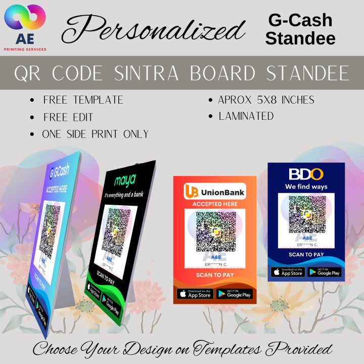 G-Cash QR CODE SINTRA BOARD STANDEE/FLAT (3mm Thick Sintra Board) Aprox ...