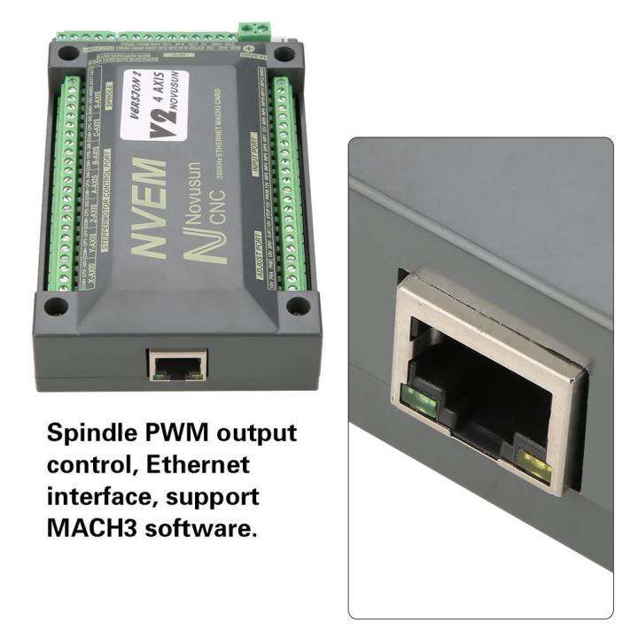 【Promotions】4 Axis NVEM CNC Controller Ethernet MACH3 Motion Control Card for Stepper Motor ...