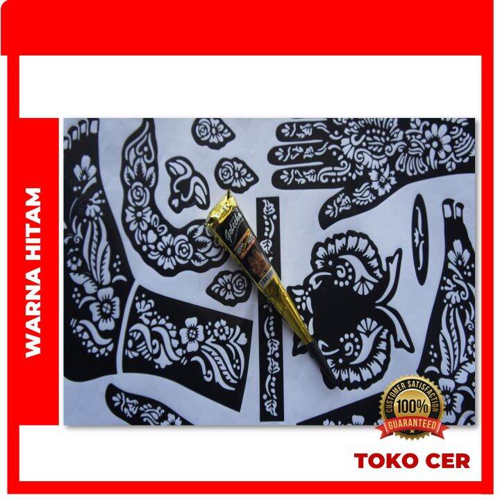 Henna Golecha Traditional Colour Hena Cone [Hitam] Hena Tato Pengantin ...