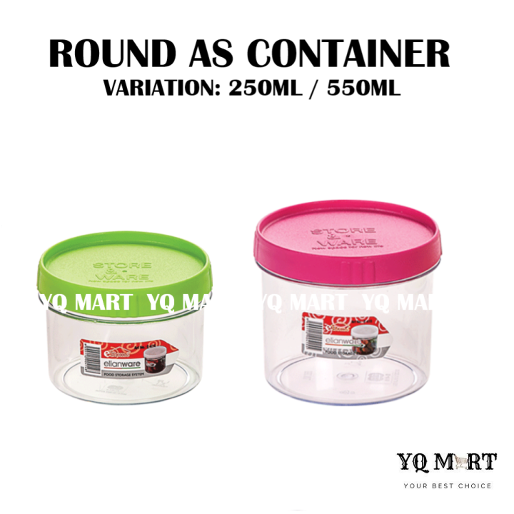 1PCS 250ML/550ML Canister/ Round Container/ Botol Kuih/ Botol Raya | Lazada