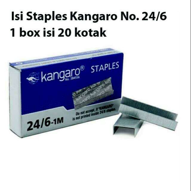 Isi Staples 24/6 merek Kangaro No.3/Isi Stapler Kangaro No.3/Hekter Besar | Lazada Indonesia