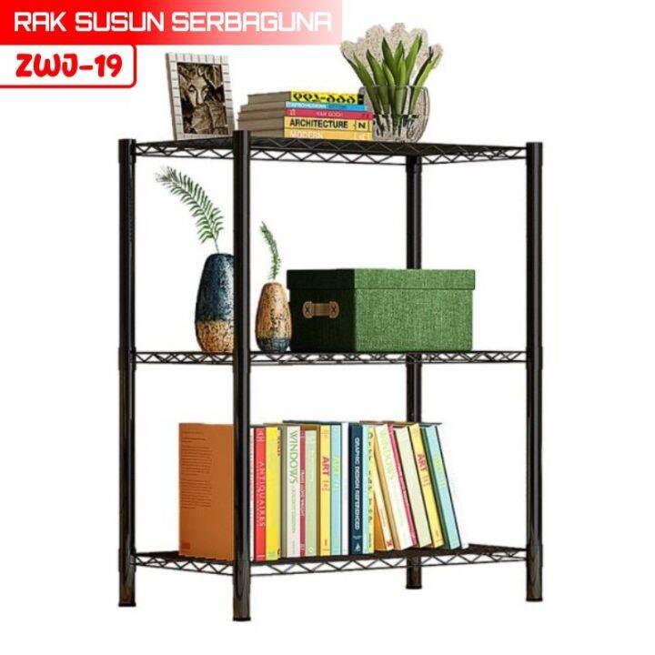 Rak Penyimpanan barang minimalis premium kuat dan kokoh tempat penyimpanan barang 3 Tingkat ZWJ ...