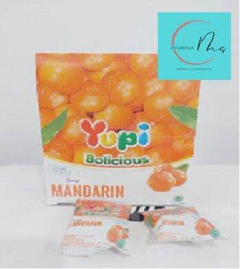 Permen Yupi Bolicious rasa mandarin 1 Box isi 24 Pcs Enak dan kenyal ...