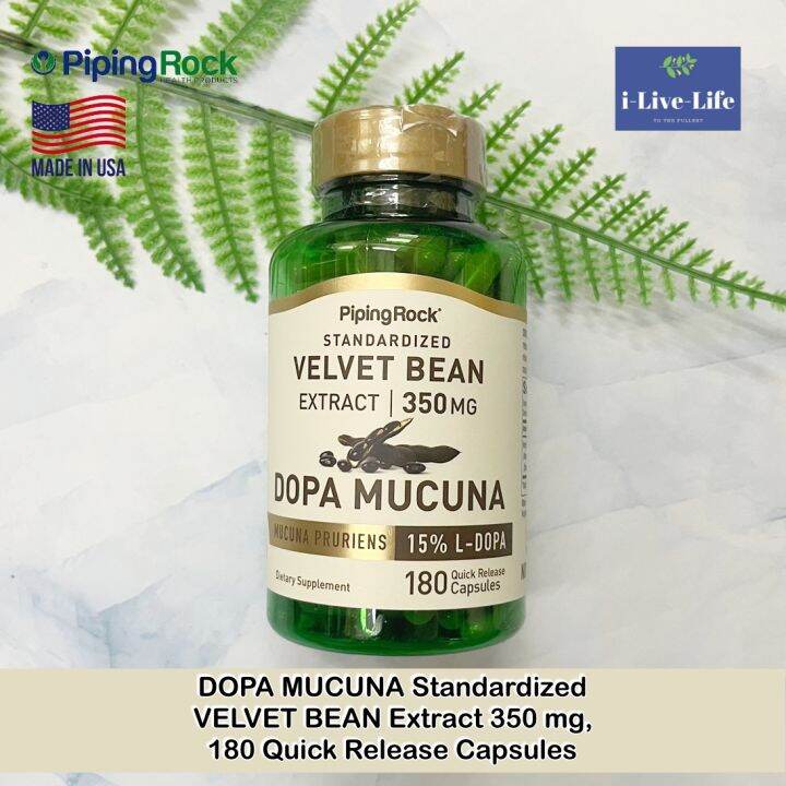 DOPA MUCUNA Standardized VELVET BEAN Extract 350 mg, 180 Quick Release ...