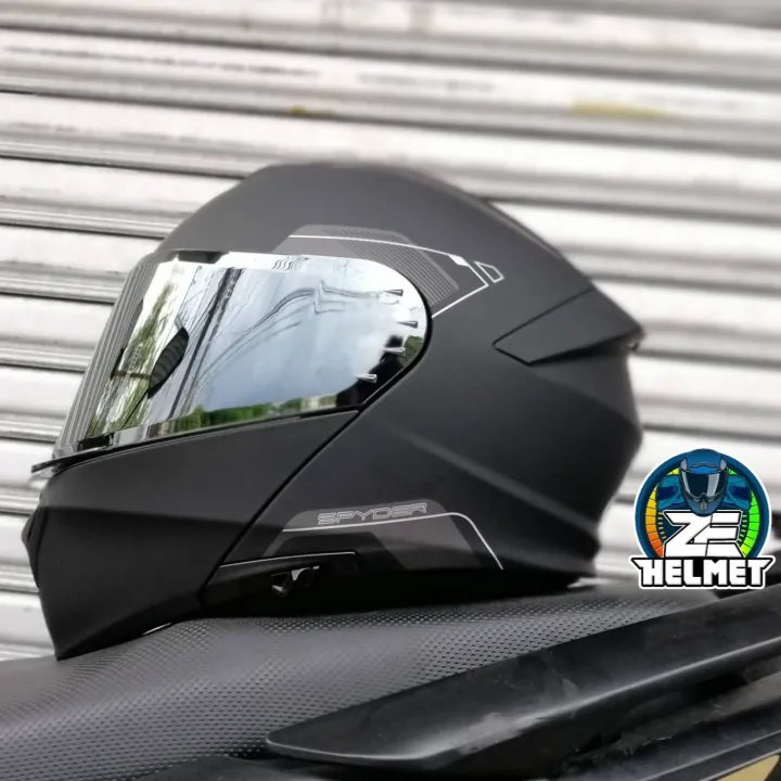 SPYDER FORCE V2 PLAIN (Matte Black) MODULAR - DUAL VISOR (with FREE ...