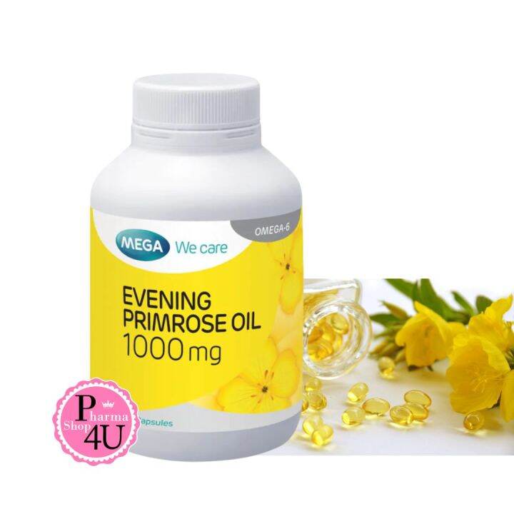 Mega we care evening primrose oil (EPO) 1000mg เมก้า วีแคร์ น้ำมันอีฟ ...
