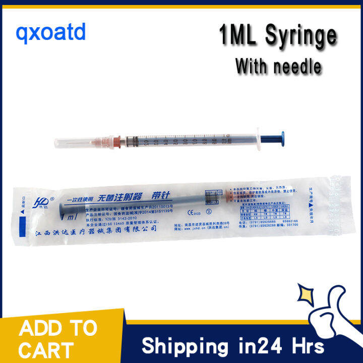 1ML injection device with 25G 3/5inch Needles Disposable Sterile ...