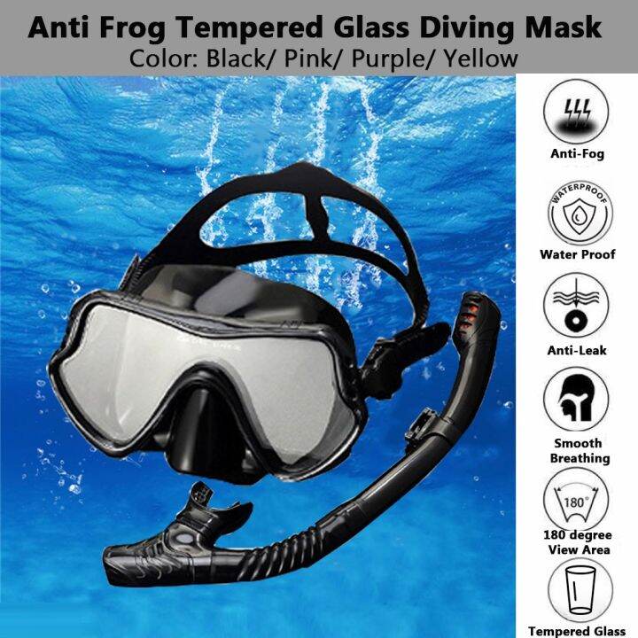 3H Fitness TEMPERED GLASS Snorkeling Mask Adult Diving Mask Snorkeling ...