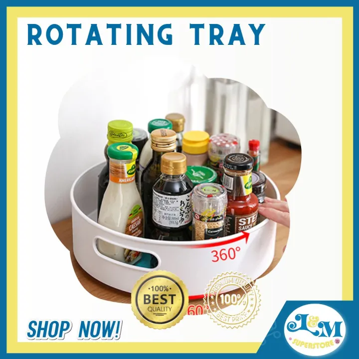 [L&M] Kitchen Rotating Storage Tray | 360 Degree Revolving Spice ...