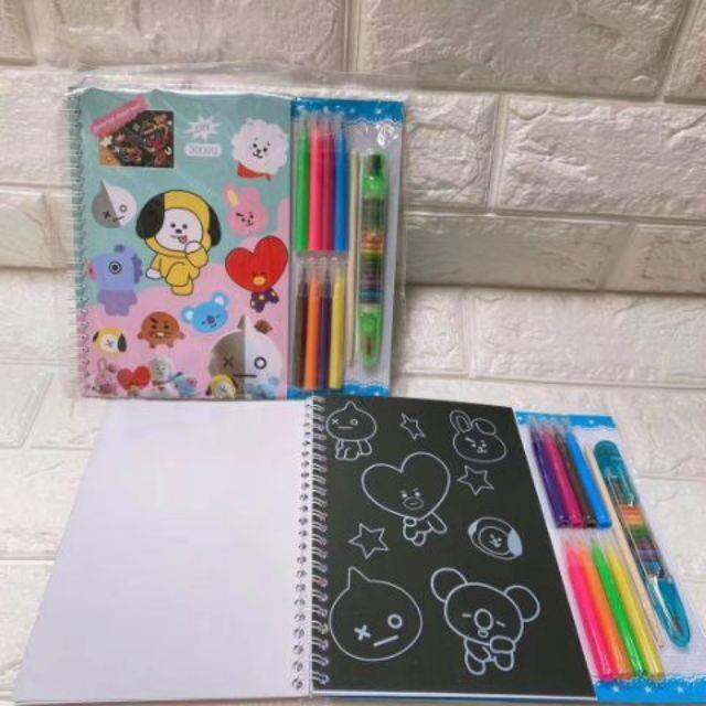 kpop bts bt21/unicorn/we bare bears/mermaid /lol gir scratch book wtih ...