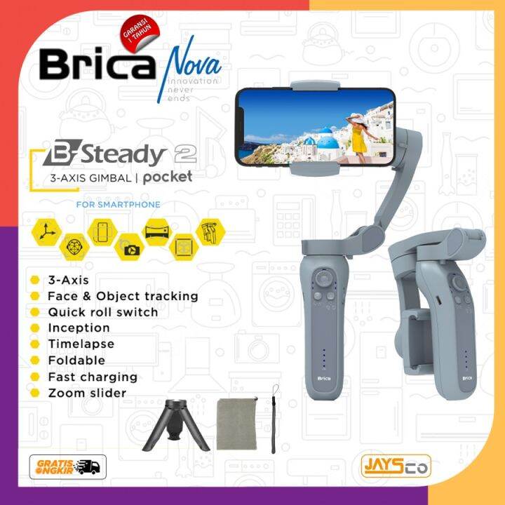 Brica B Steady 2 Pocket 3 Axis Holder Smartphone HP Gimbal | Lazada ...