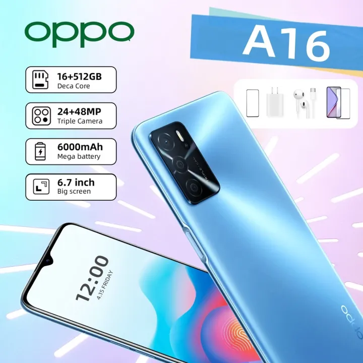 โทรศัพท์ OPPQ A16 ของแท้100%เครื่องไทย 6.7 นิ้ว โทรศัพท์มือถือ แกะ8GB รอม256GB โทรศัพท์มือถือ ...