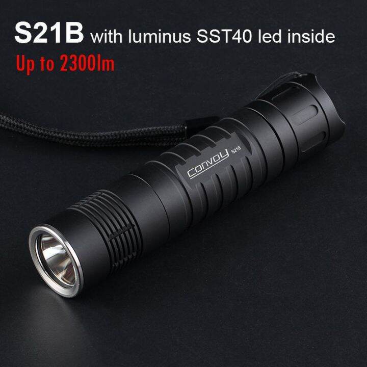 Original Convoy S21B Flashlight with luminus with SST40/SFT40 Led EDC Flashlight Camping Hiking ...