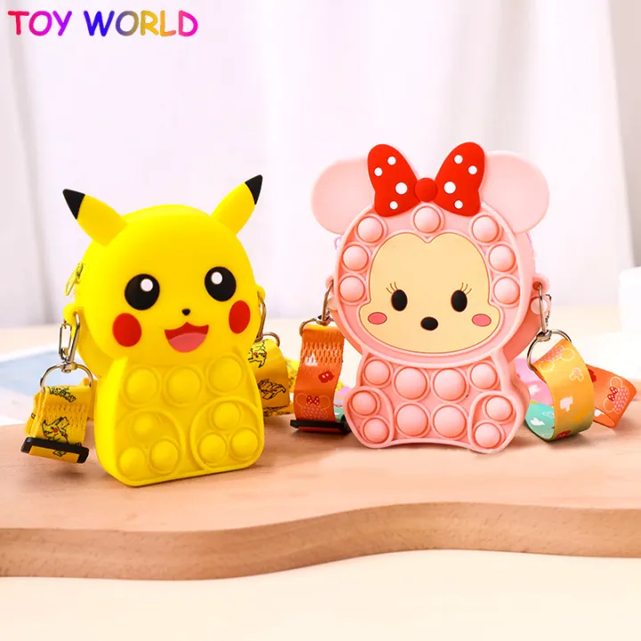Pokemon Pikachu Pop It Fidget Toys Pop It🌈 Sling Bag Coin Purse Wallet ...