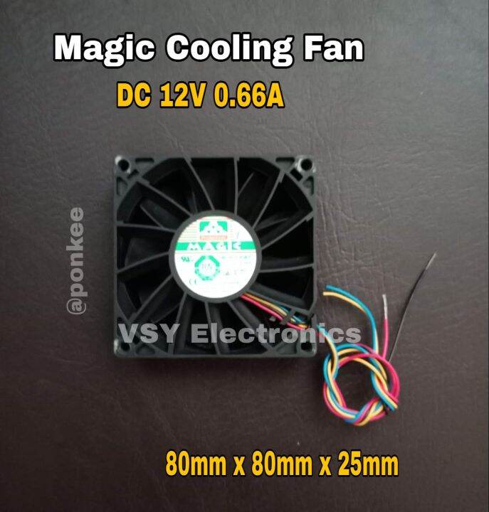 Original Protechnic Magic DC 12V 0.66A Cooling Fan 80mm x 80mm x 25mm ...