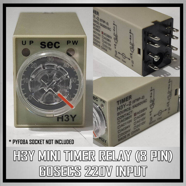 MINI TIMER RELAY H3Y-2 | 0-60 SECONDS TIMER | Lazada PH