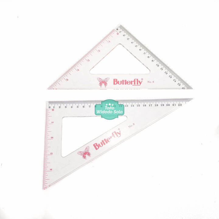 Penggaris Segitiga Set Butterfly No 8 Triangle Ruler - 1 Set (2 Buah ...