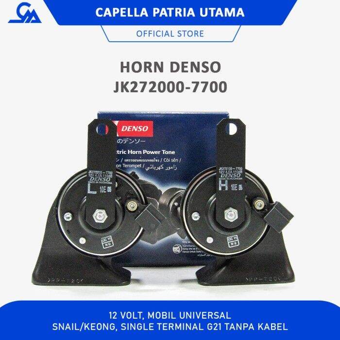 KLAKSON HORN DENSO JK272000-7700 12V DOUBLE SNAIL KEONG LOW HIGH TONE ...