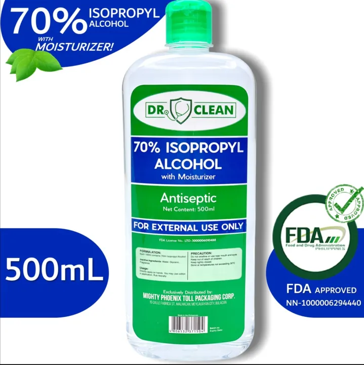 Dr. Clean Isopropyl Alcohol 70% with Moisturizer - Dr. Clean 500ML ...