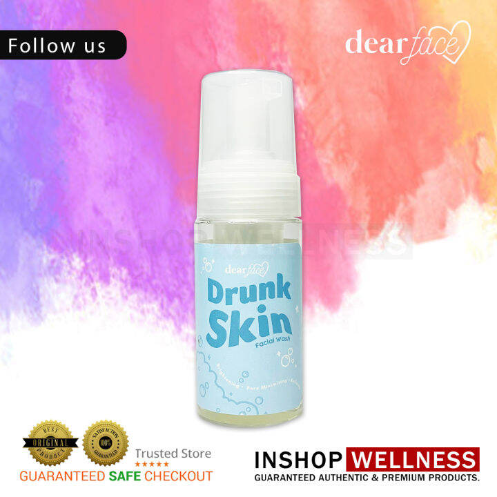 Dearface Drunk Skin Facial Wash foam brightening, pore-minimizing, and ...