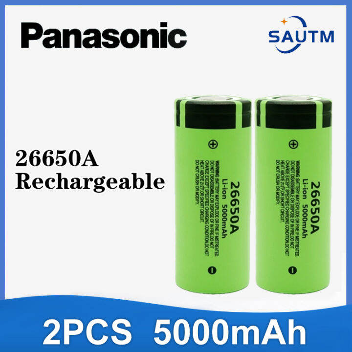 Panasonic 26650 battery 5000mAh 3.7V 50A lithium ion rechargeable for ...