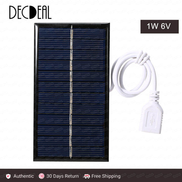 1W 6V Small Solar Panel with USB DIY Polysilicon Silicon Solar Cell ...