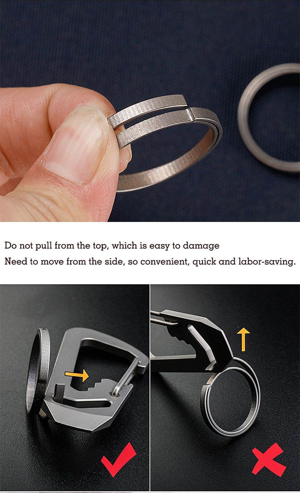 Real TITANIUM Alloy Key Keychains จี้หัวเข็มขัด Super น้ำหนักเบา Man ...