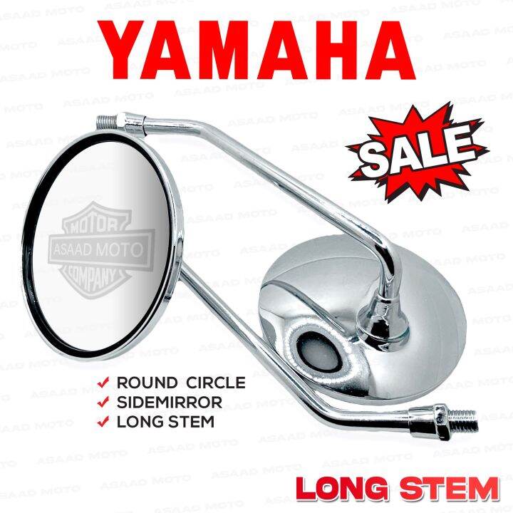 Yamaha Fino Side Mirror Stainless ROUND TYPE Long Stem UNIVERSAL | COD ...