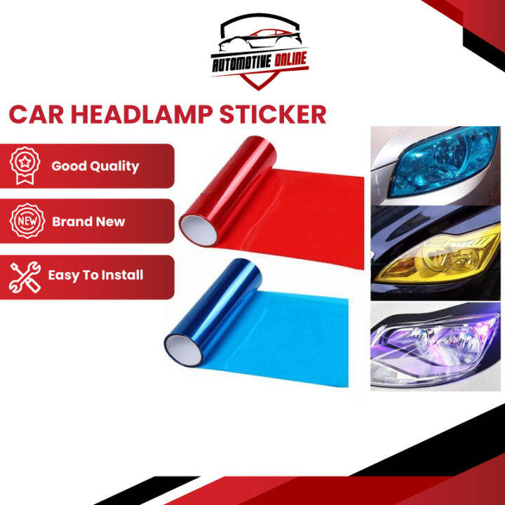 1m x 30cm Length Car Headlamp Headlight Fog light Tail Light Sticker ...