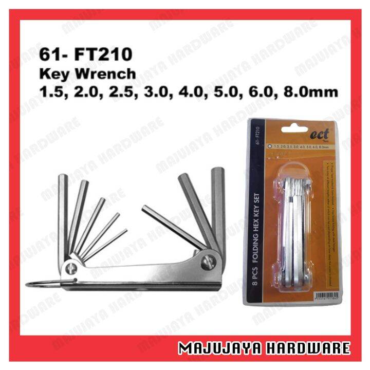 ECT 8PCS Allen Key Hex Folding Allen Key Set Spanner Screwdriver Allen ...