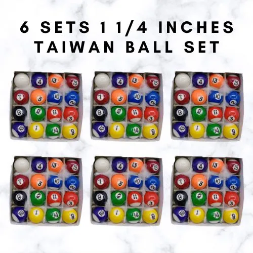 6 SETS 1 1/4 INCHES BILLIARD TAIWAN BALL SET/1 1/4 inches Pool Ball Set ...